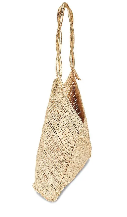 Florabella Panama Lux Raffia Bag In Natural & Gold - 6% Off